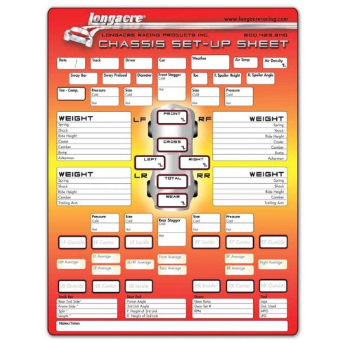 Longacre Chassis Set-up/Tire Sheet – 90racing