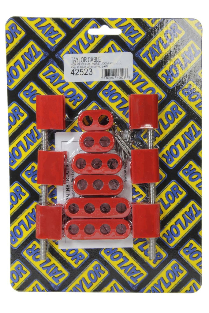 Taylor Cable 10.4mm Vertical Wire Loom Kit Red 42523 – 90racing